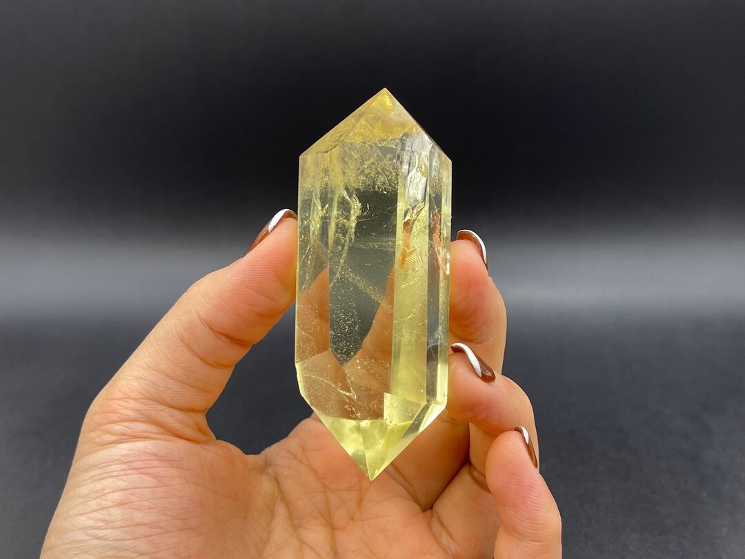 3.3" Rainbow Citrine Quartz Crystal Point Double Terminated Citrine ...