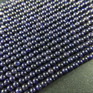 2/3mm Tiny Blue Goldstone Beadssmooth Round Goldstone Gemstone Beads ...