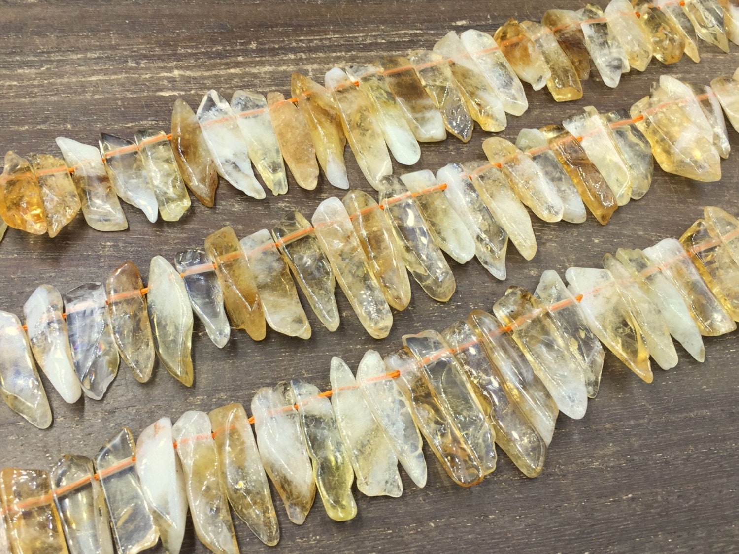 Natural Citrine Quartz Topaz Crystal Slice Beads Graduated Citrine ...
