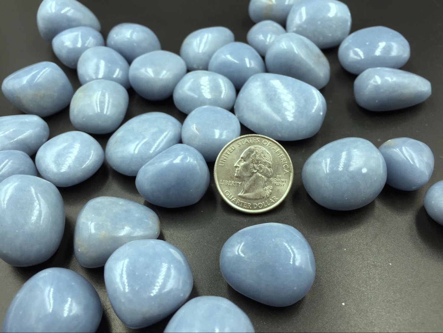 Angelite Tumbled Stone Angelic Crystal Tumblestone Healing Gemtone ...