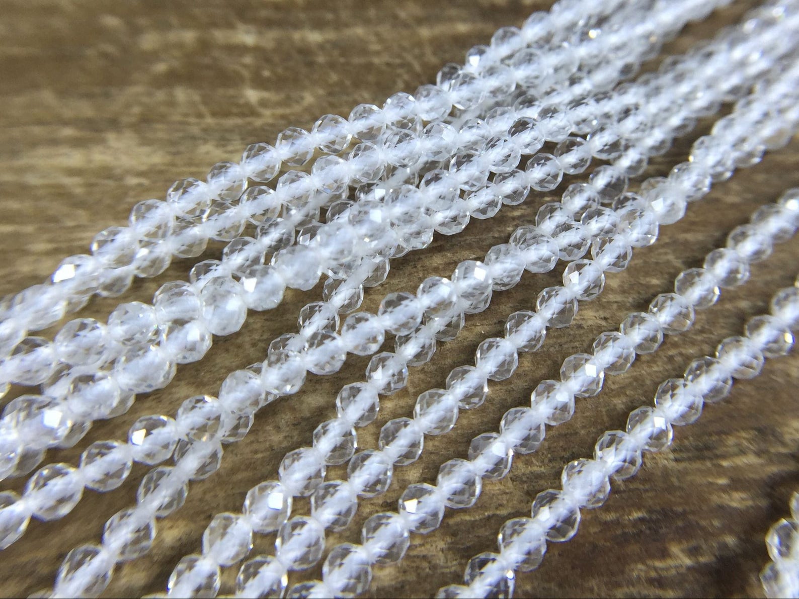 3mm Faceted Clear Quartz Micro Faceted Round Clear Quartz Crystal Beads ...