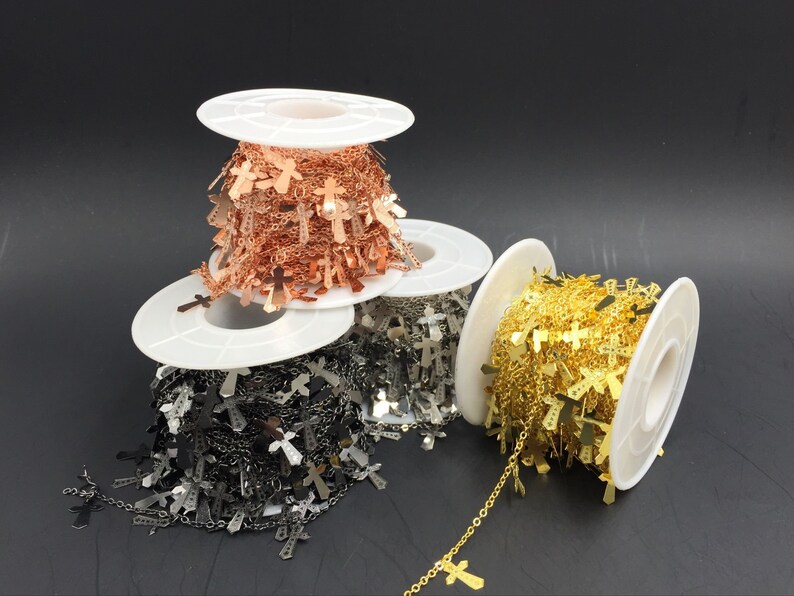 Cross Charm Chain Drop Chains Dangling Cross Chain Jewelry - Etsy