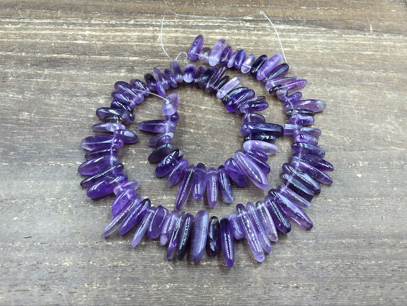 Amethyst Chip Beads Tiny Amethyst Stick Beads Polished Amethyst Shard ...