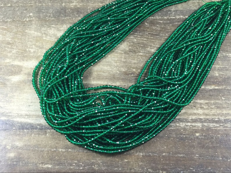 2mm Faceted Emerald Beads Micro Faceted Round Emerald Beads | Etsy