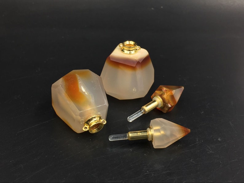 Faceted Agate Perfume Bottle Essential Oil Diffuser Bottle | Etsy