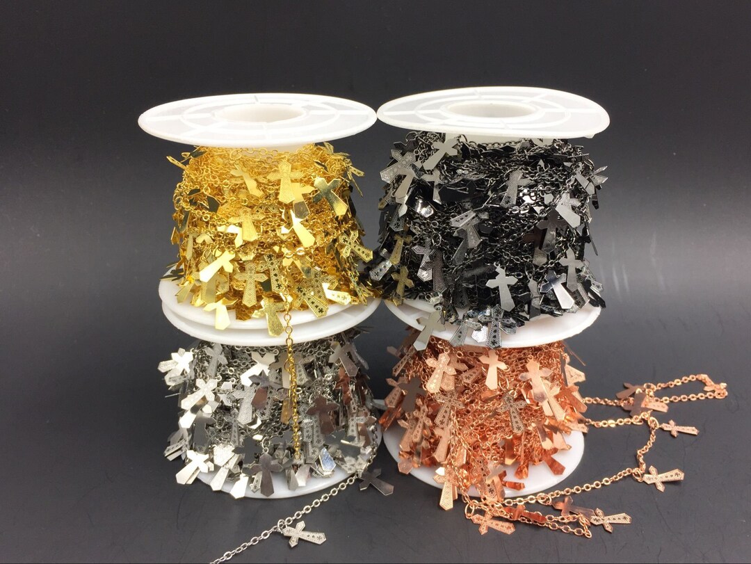 Cross Charm Chain Drop Chains Dangling Cross Chain Jewelry Makers Chain ...