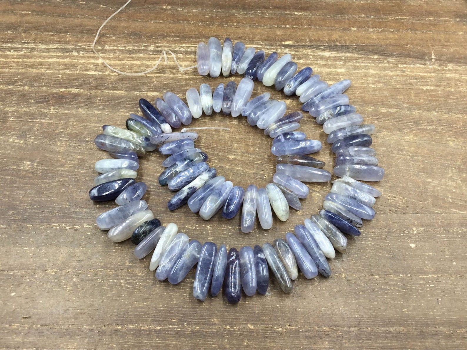 Lolite Chip Beads Tiny Blue Lolite Stick Beads Polished - Etsy