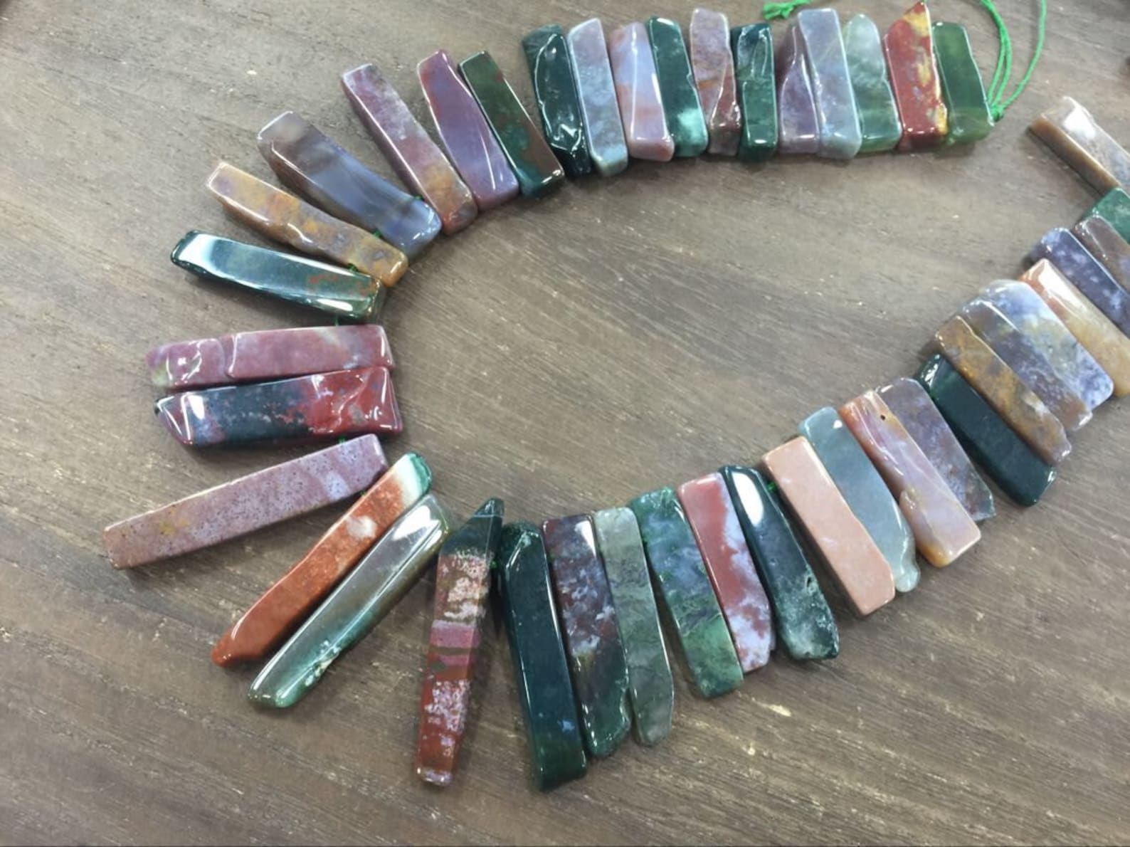 Multi Color India Agate Slice Beads Graduated Agate Point Beads Slices ...
