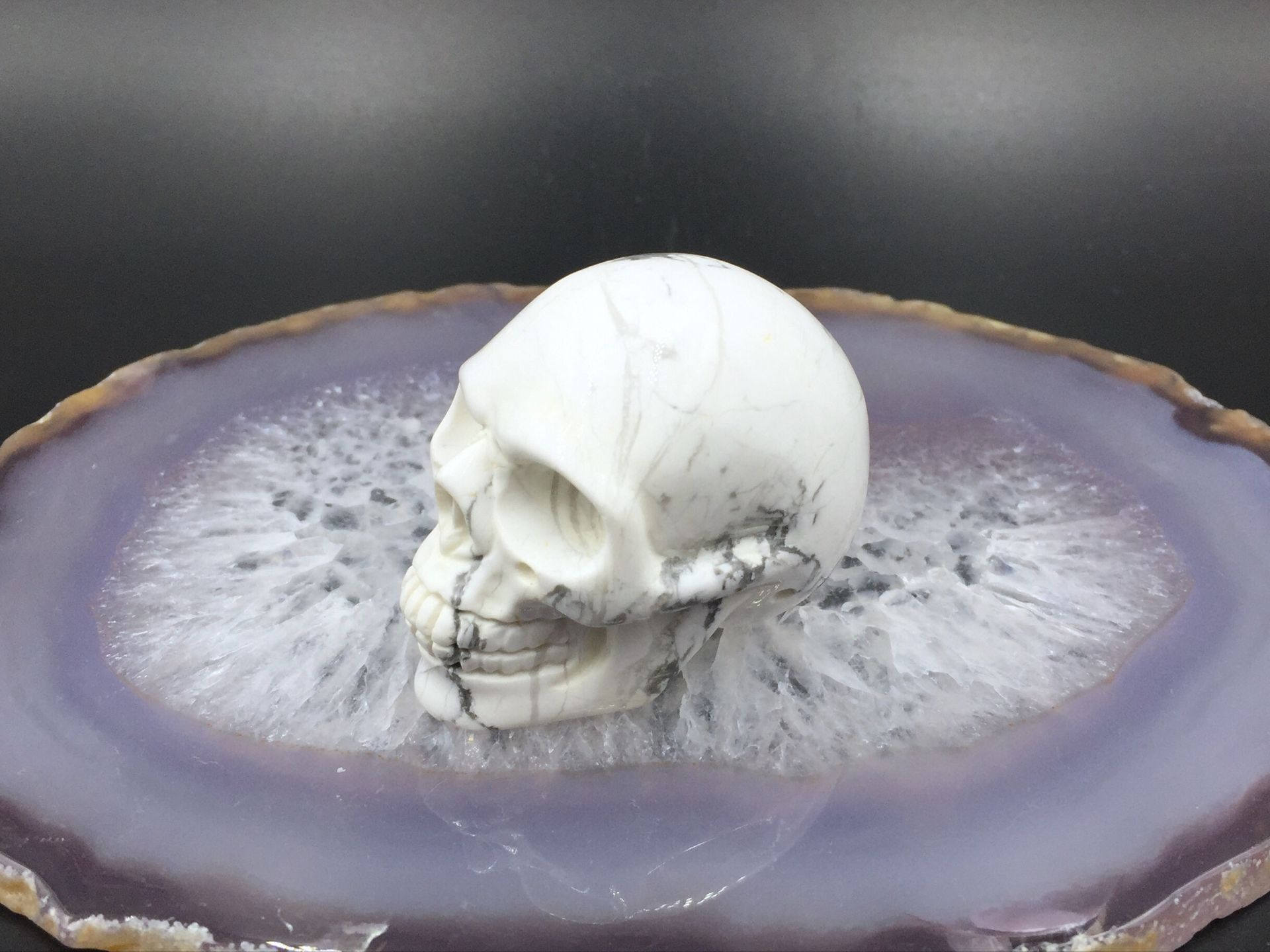 Natural Howlite Skull Realistic Gemstone Skull Carving Skull Crystal ...