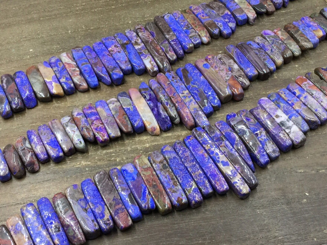 Purple Ocean Jasper Slice Beads Polished Sea Sediment Jasper Slice ...