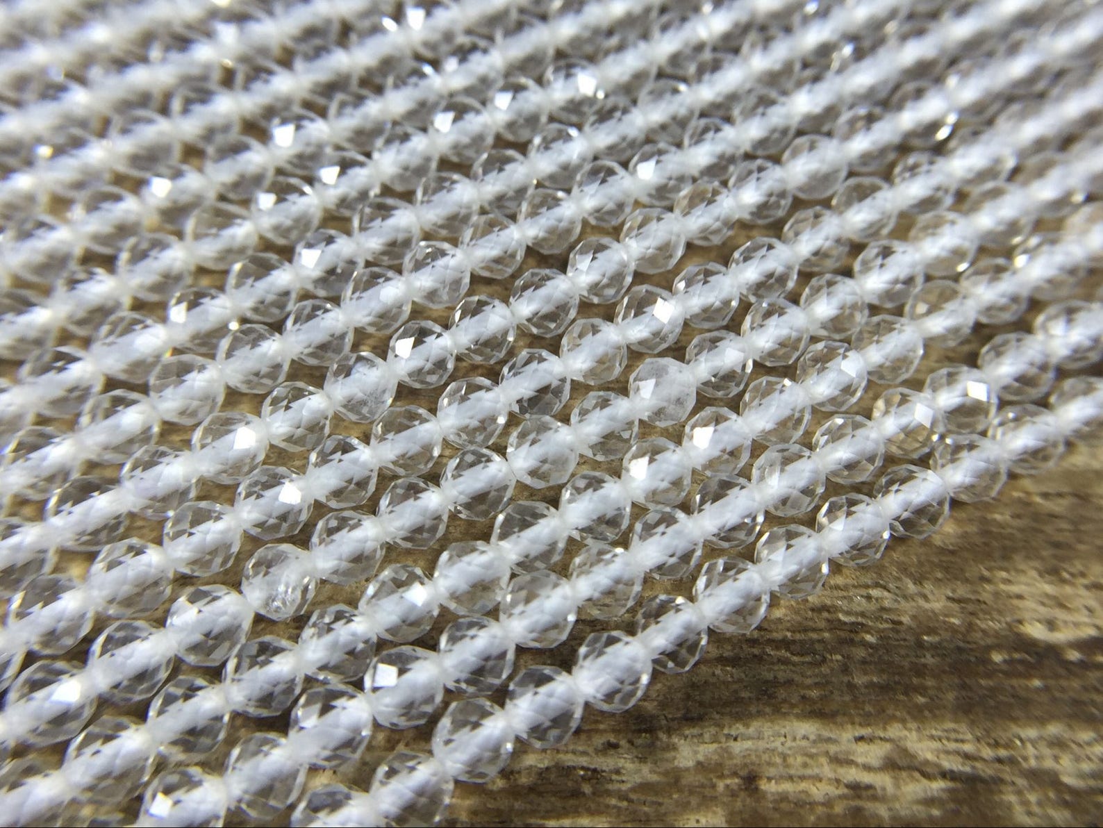 3mm Faceted Clear Quartz Micro Faceted Round Clear Quartz Crystal Beads ...