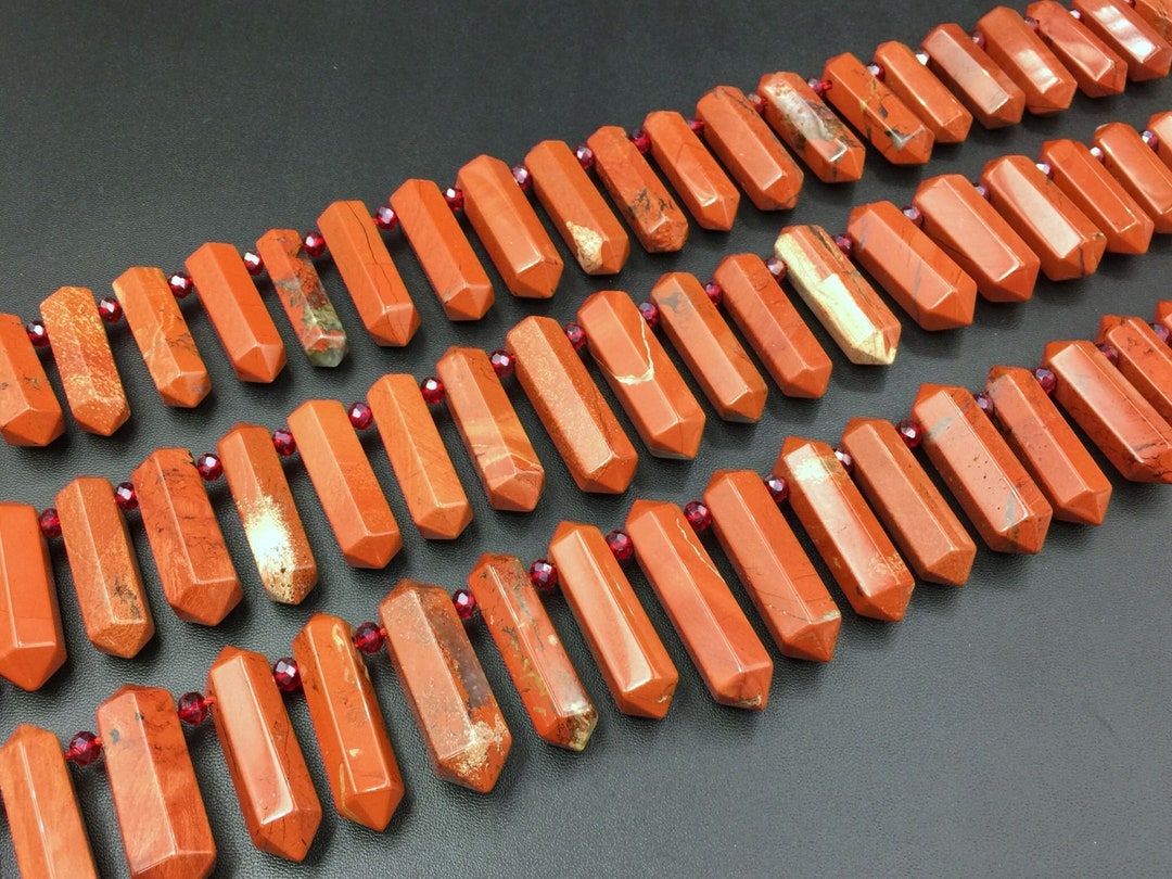 Double Terminated Red Jasper Points Red Jasper Stone Crystal Stick ...