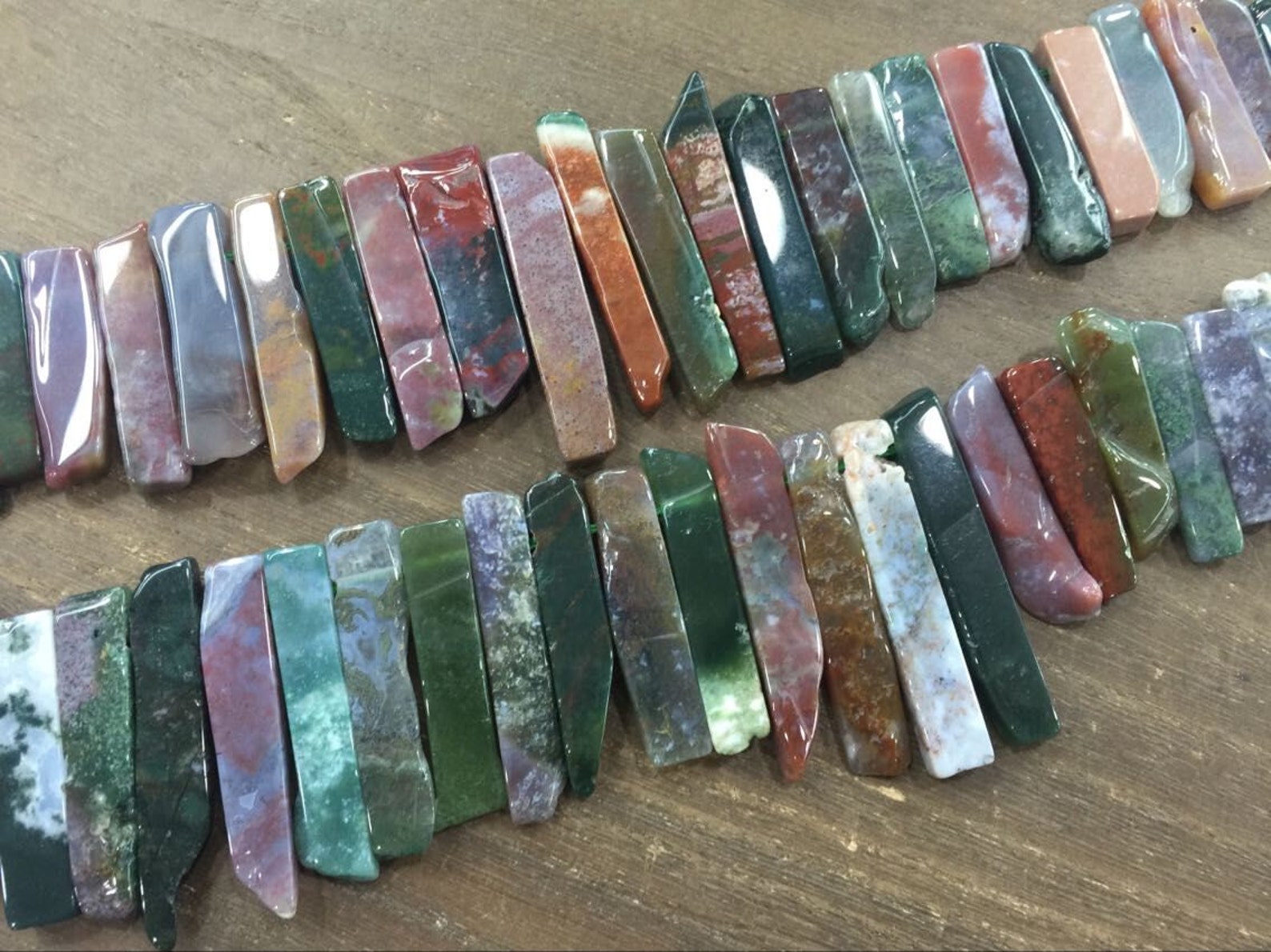 Multi Color India Agate Slice Beads Graduated Agate Point Beads Slices ...