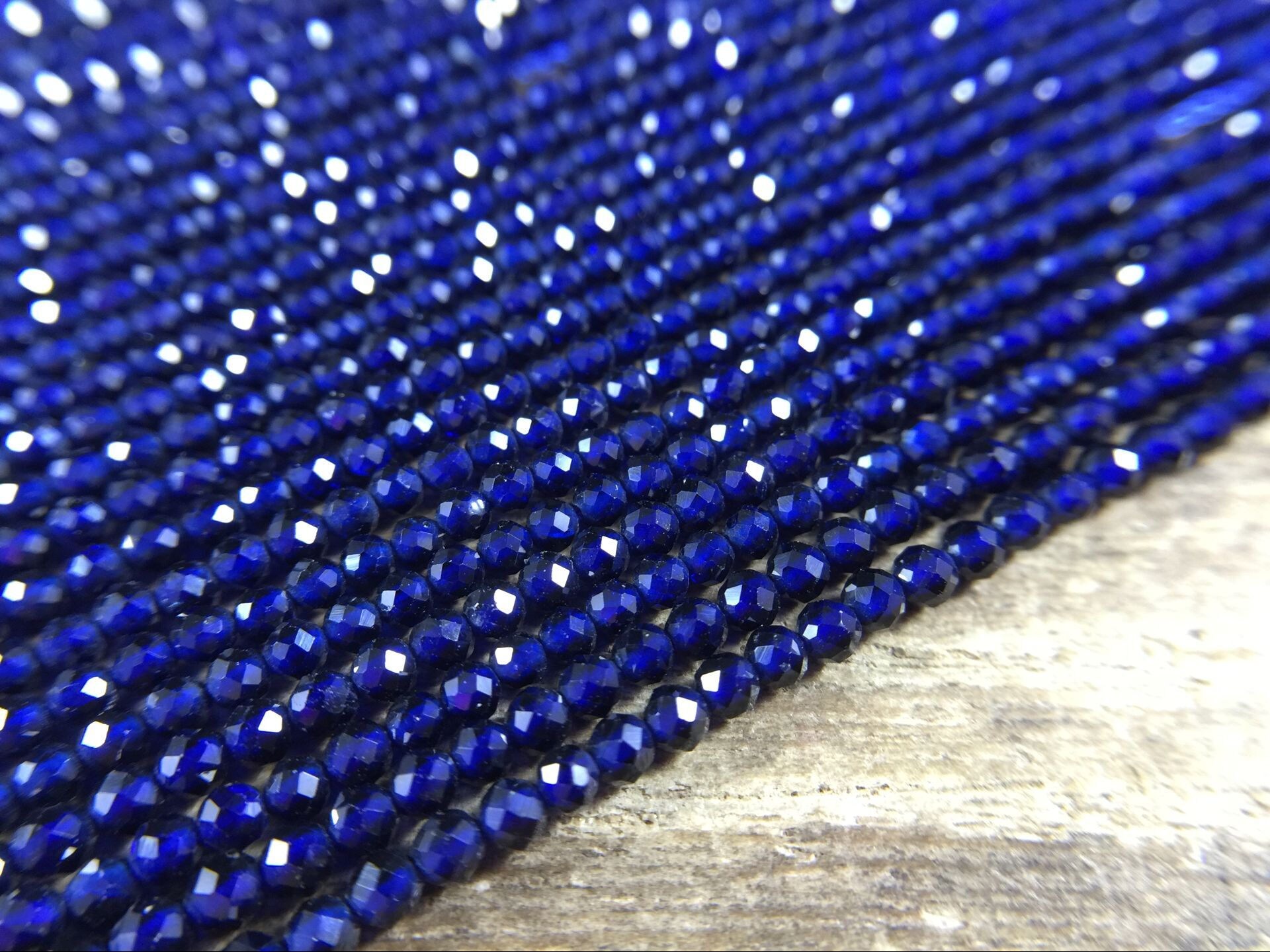 3mm Micro Faceted Round Sapphire Beads Lab-made/synthetic Blue - Etsy