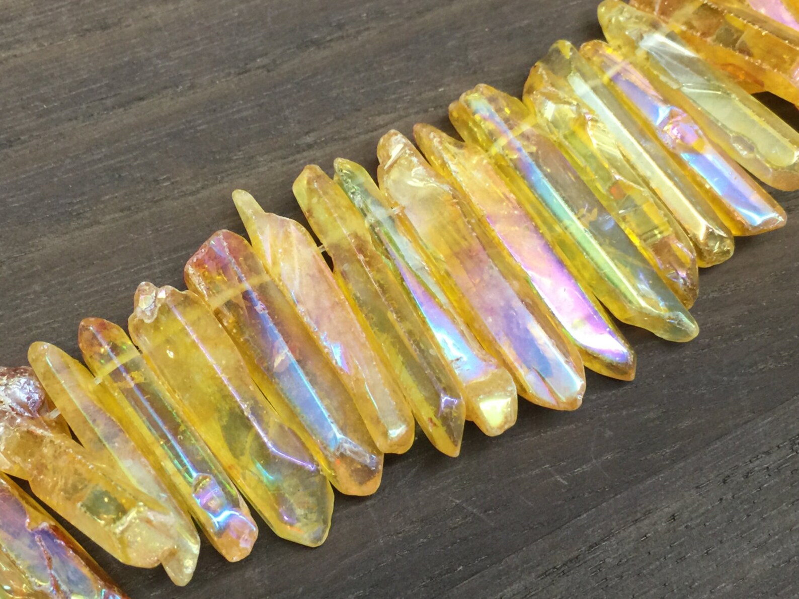 Polished Orange Quartz Point Beads Crystal Points Spike Beads | Etsy