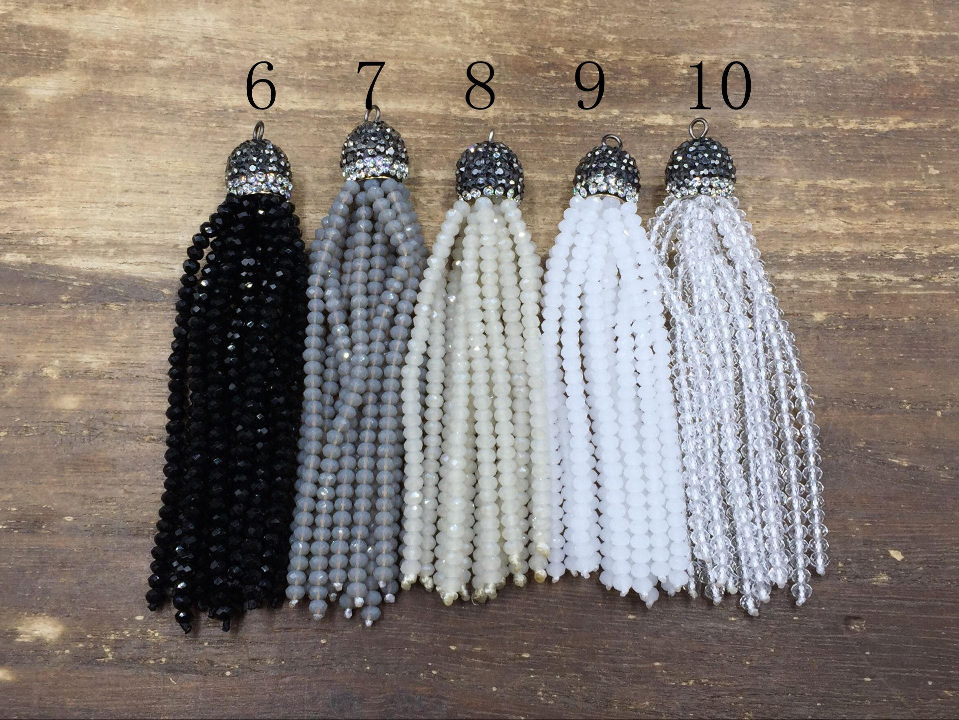 Wholesale Crystal Tassel Pendant Pave Tassel Pendant Glass Beads Tassel ...