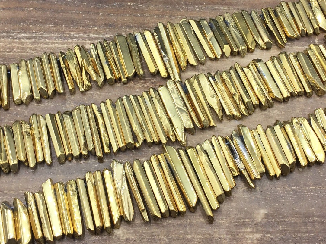 Polished Gold Quartz Crystal Points Quartz Point Beads Bulk Quartz ...