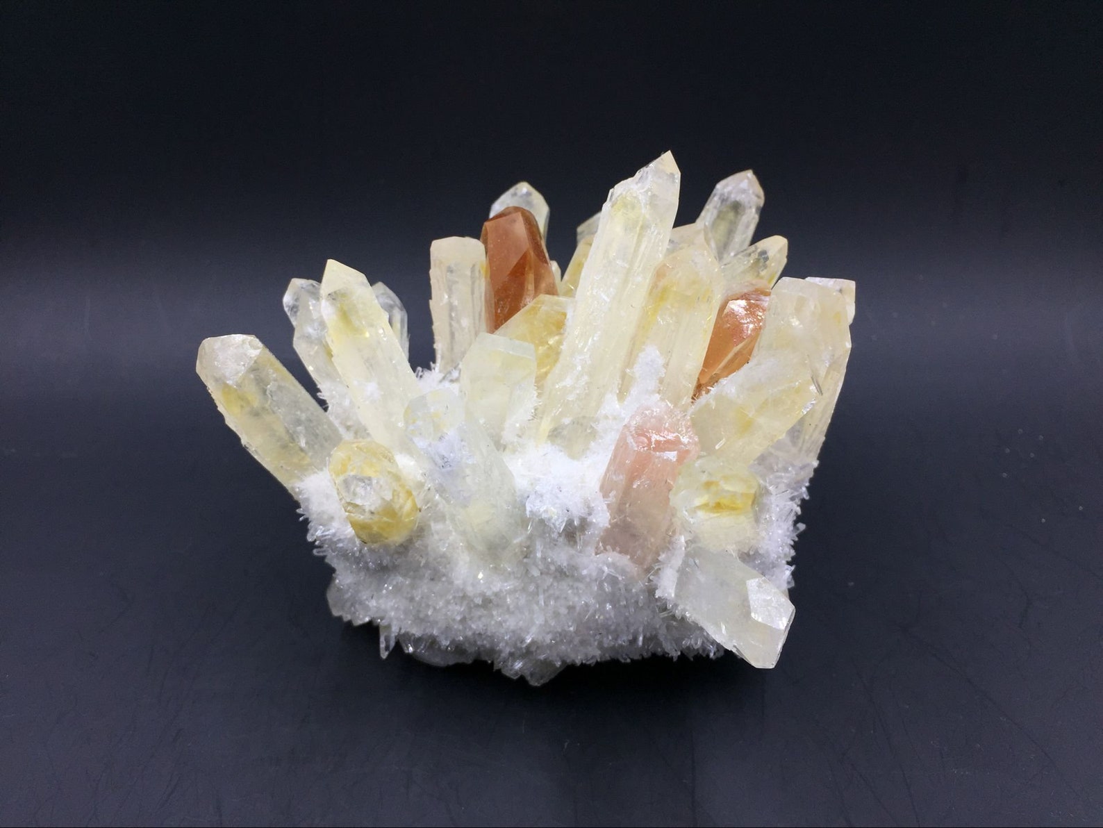 1.75lbs Large Yellow Quartz Cluster with Orange Phantom Quartz | Etsy