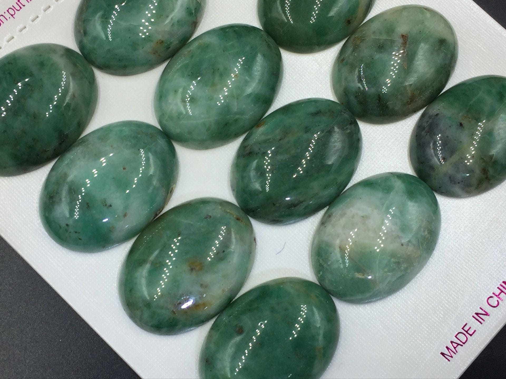 2pcs 22x30mm Verdite African Jade Cabochon Large Oval Cabochon | Etsy