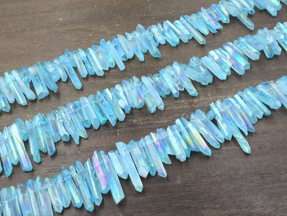 Tiny Blue Aura Quartz Crystal Point Raw Rough Blue Quartz Top - Etsy