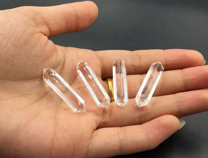 Clear Quartz Crystal Point Wand Double Terminated Natural Rock Crystal ...
