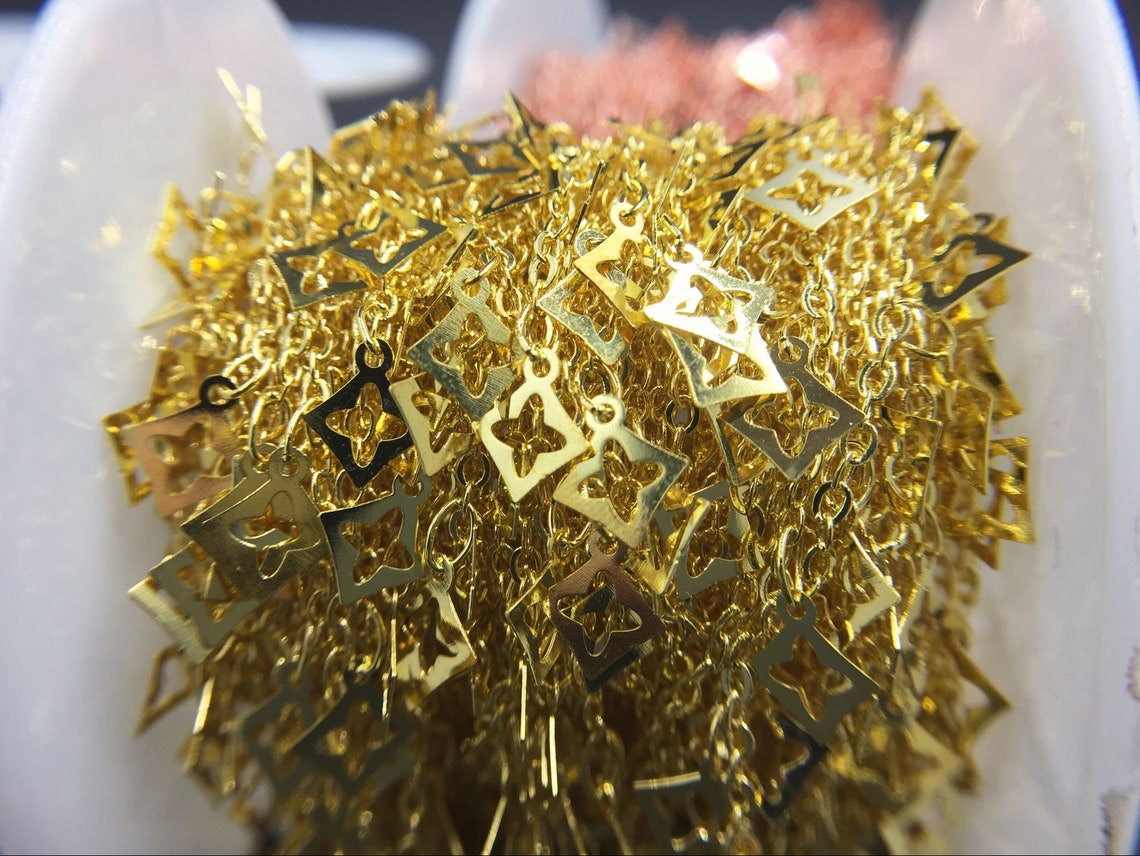 Square Drop Chains Four Point Star Chain Dangling Charms Chain | Etsy