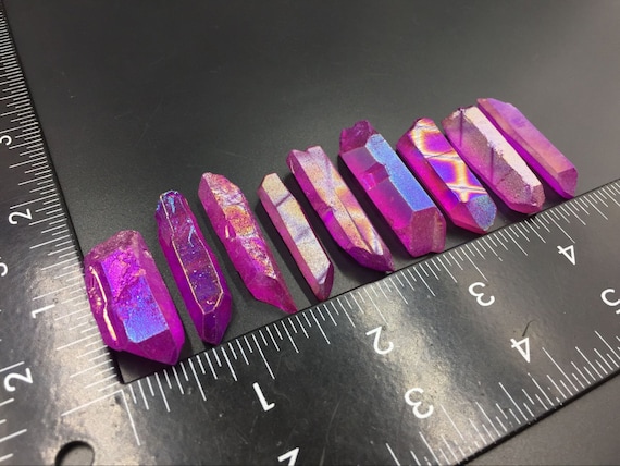 25-40mm Undrilled Pink Aura Quartz Points Fuchsia Crystal - Etsy