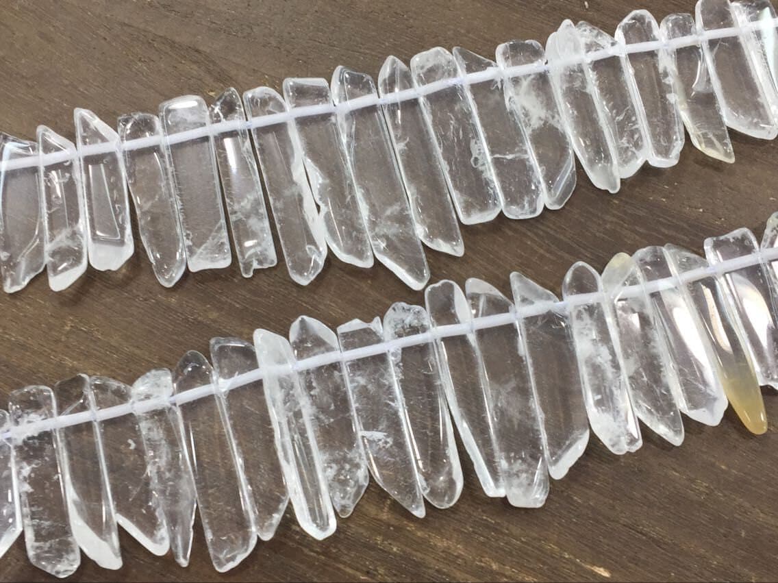 Polished Clear Quartz Crystal Slice Point Beads Slice Slab - Etsy