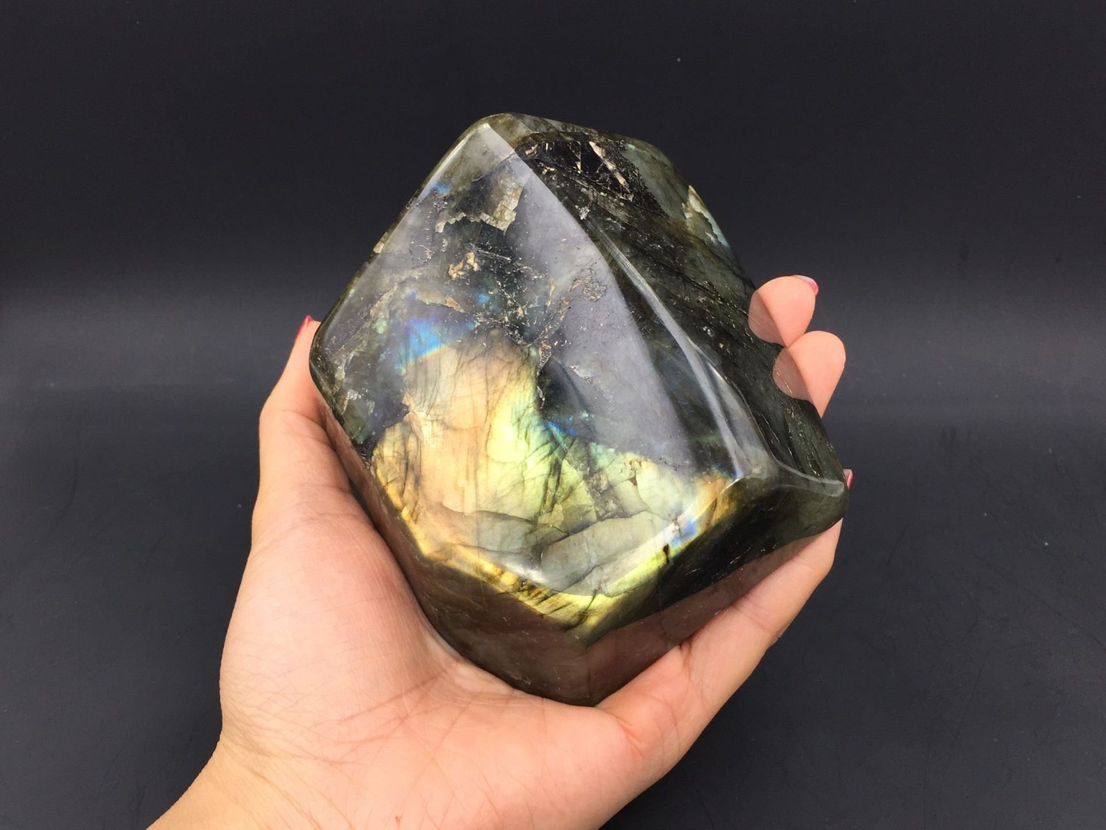 Polished Labradorite Stone Specimen Flashy Large Labradorite Crystal ...