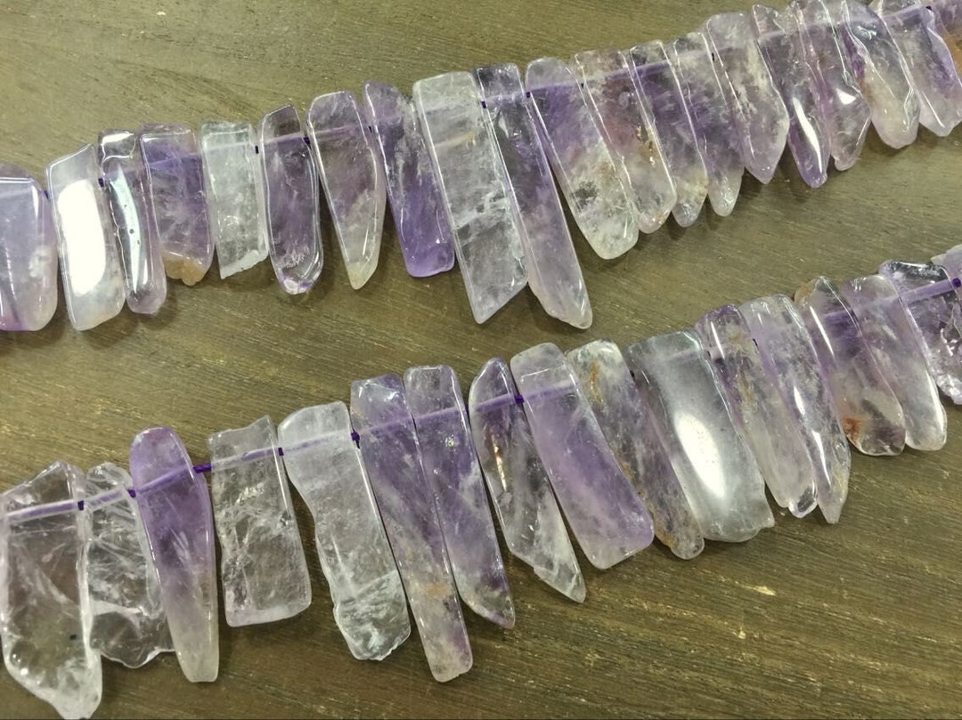 Raw Amethyst Quartz Crystal Point Beads Purple Quartz Slice Slab Spike ...
