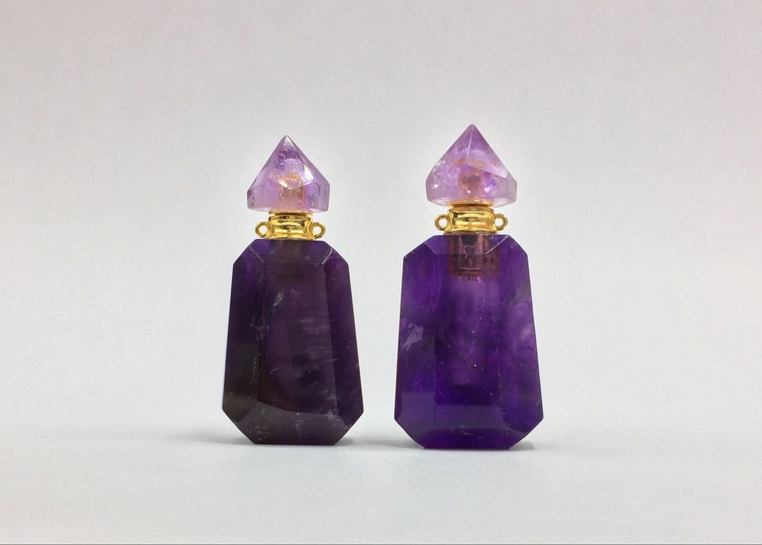 Amethyst Perfume Bottle Essential Oil Diffuser Bottle Amethyst Quartz ...