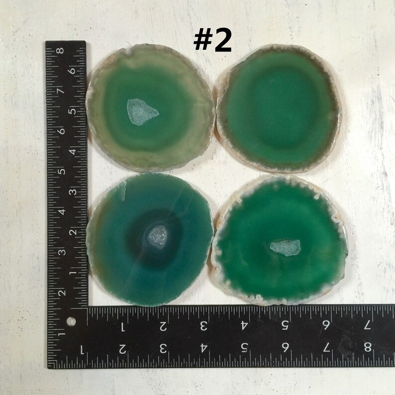 Green Agate Coasters Round Agate Slices Coasters Un-drilled - Etsy