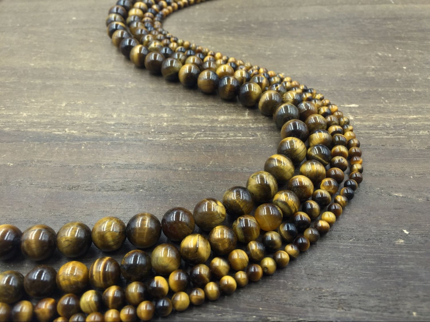 Natural Tiger Eye Beads Smooth Round Gemstone Beads Brown Tiger Eye ...