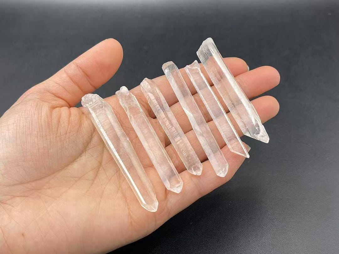 AAA Himalaya Water Clear Singing Quartz Crystal Points Rough Raw Needle ...