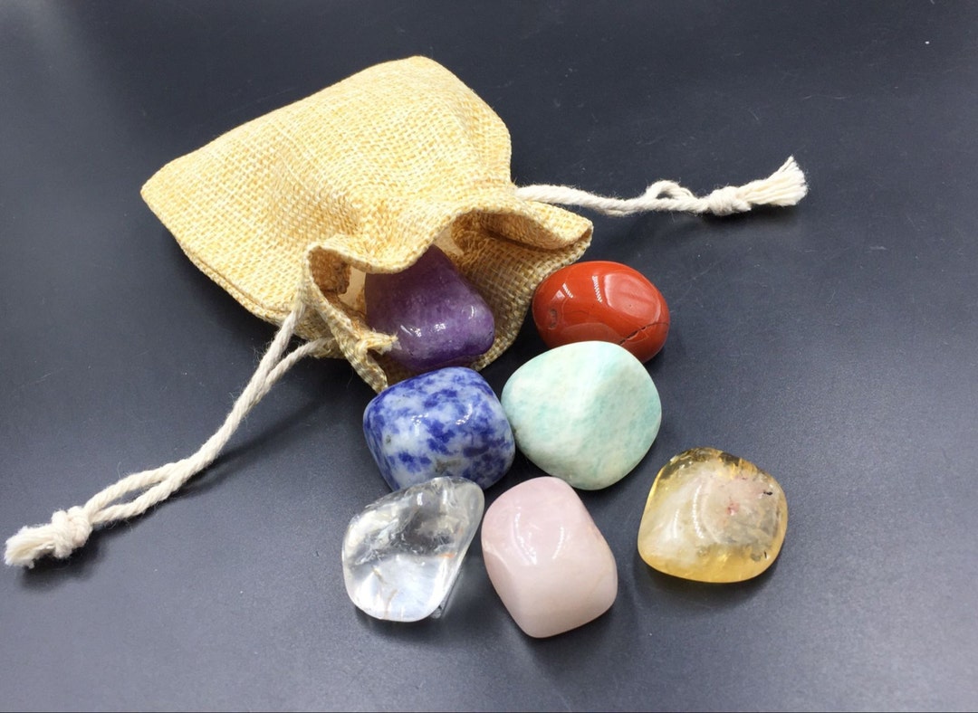 7 Pieces Chakra Set Tumbled Stone Set Chakra Kit Gemstone Reiki ...