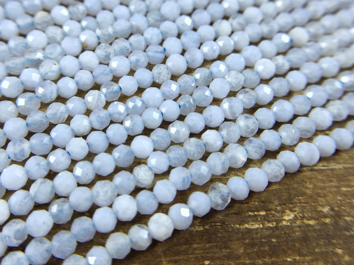 2mm Blue Lace Agate Beads Micro Faceted Round Blue Lace Agate Beads ...