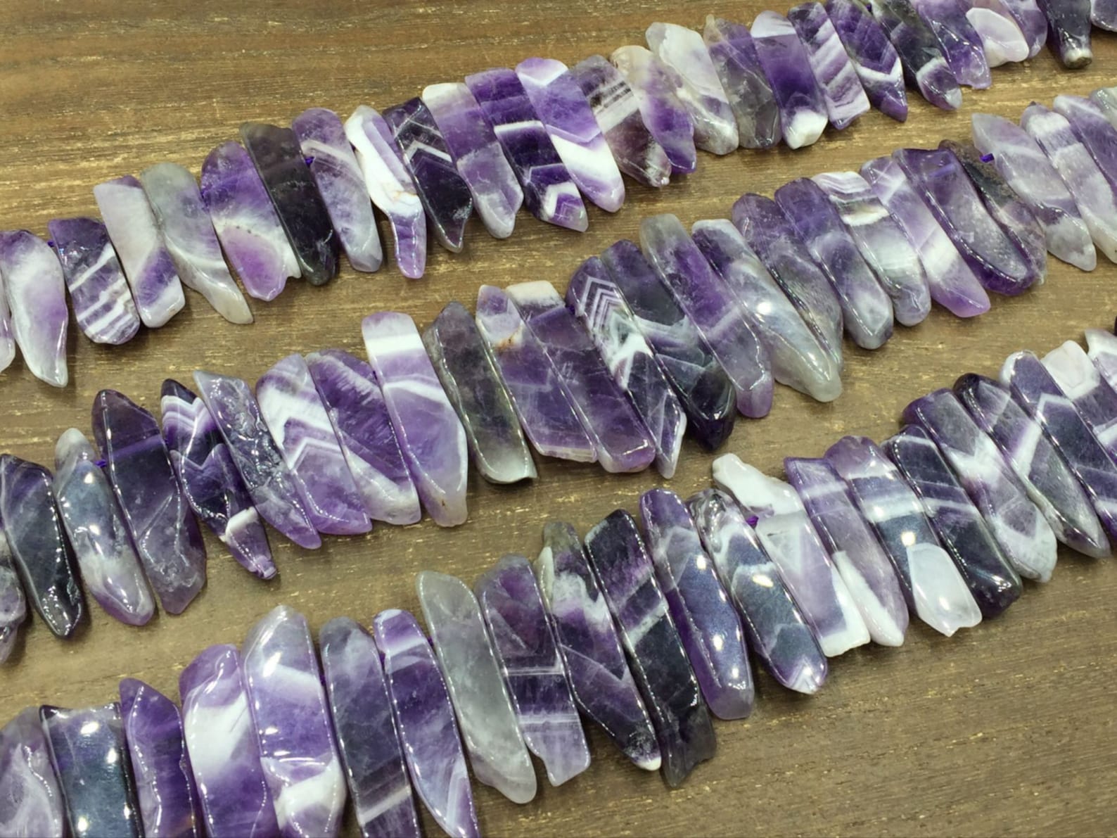 Raw Amethyst Point Beads Stick Beads Dog Tooth Amethyst Slice Beads ...