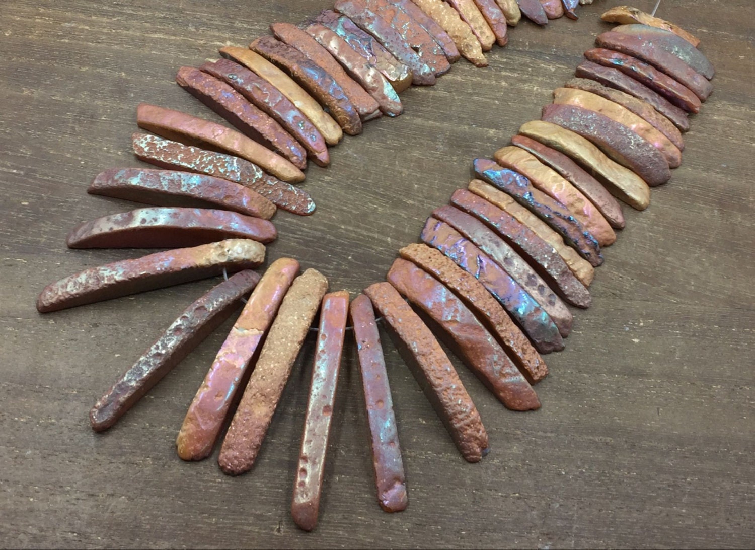 Tangerine Titanium Agate Slice Stick Point Beads Raw Rough - Etsy