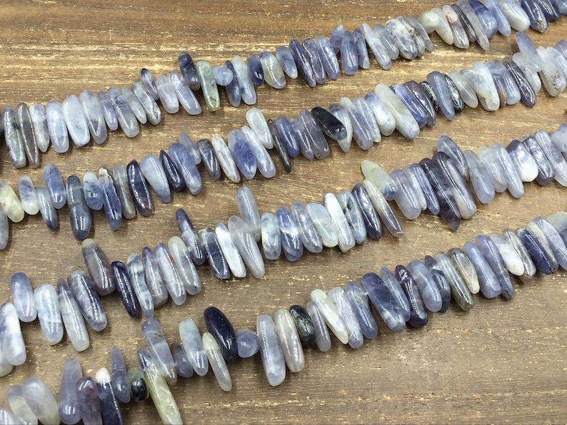 Lolite Chip Beads Tiny Blue Lolite Stick Beads Polished - Etsy
