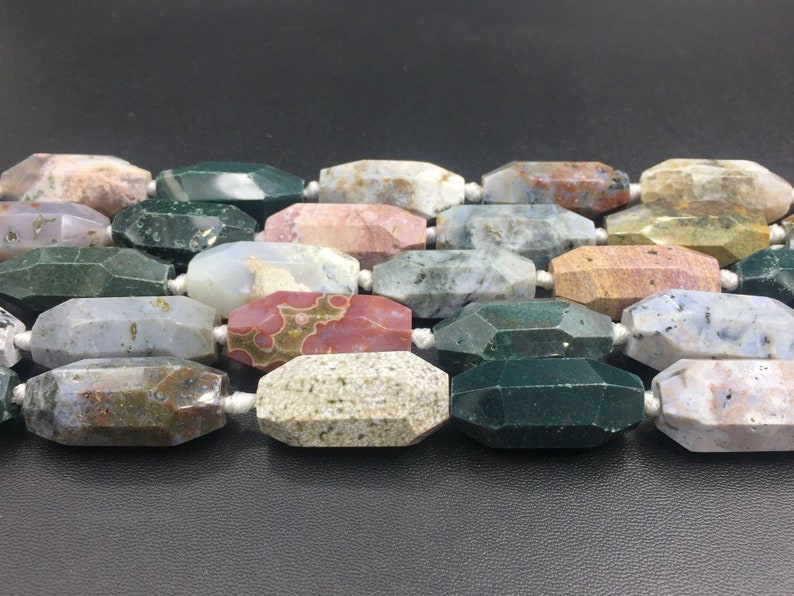 Faceted Fancy Jasper Beads Large Indian Agate Beads Drilled | Etsy