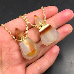 Faceted Agate Perfume Bottle Essential Oil Diffuser Bottle Gemstone ...