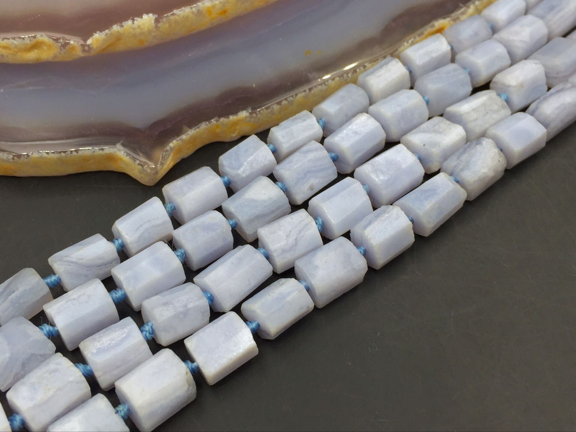 Faceted Blue Lace Agate Beads Lace Agate Cube Beads Nuggets Blue ...