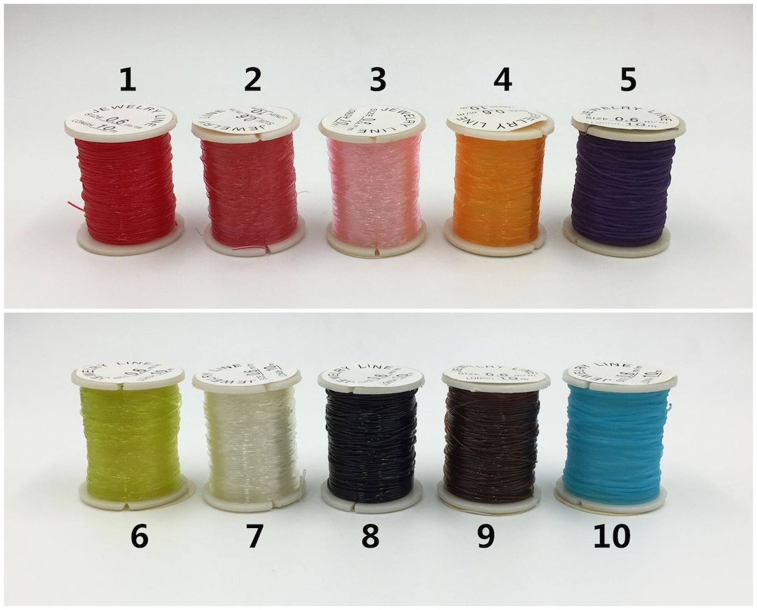 0.6mm 22 Gauge Elastic Thread Stretch Thread 10 Colors Crystal Beading ...