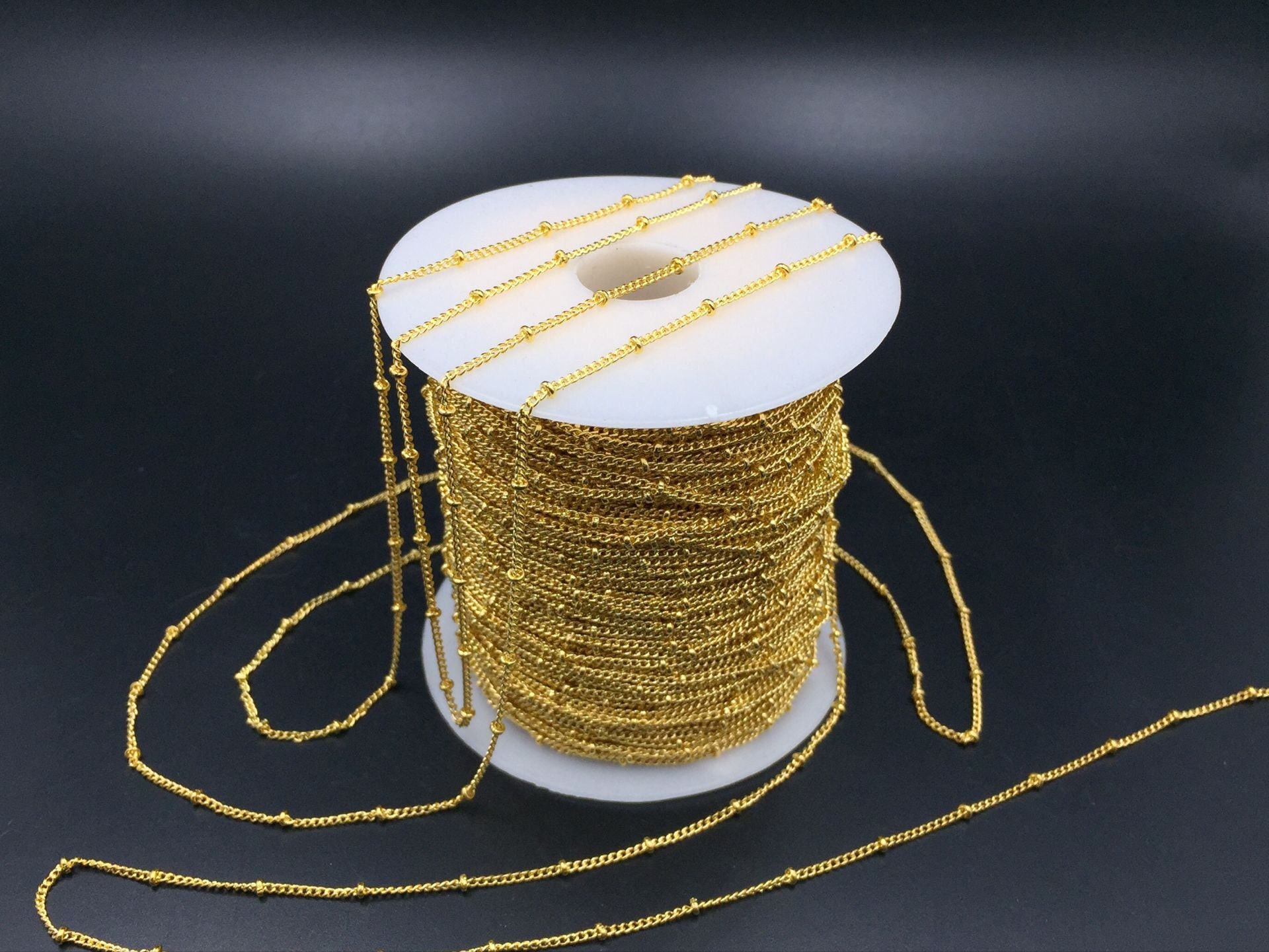 Gold/silver Satellite Chain Dot Chain Satellite Curb Chain Jewelry ...