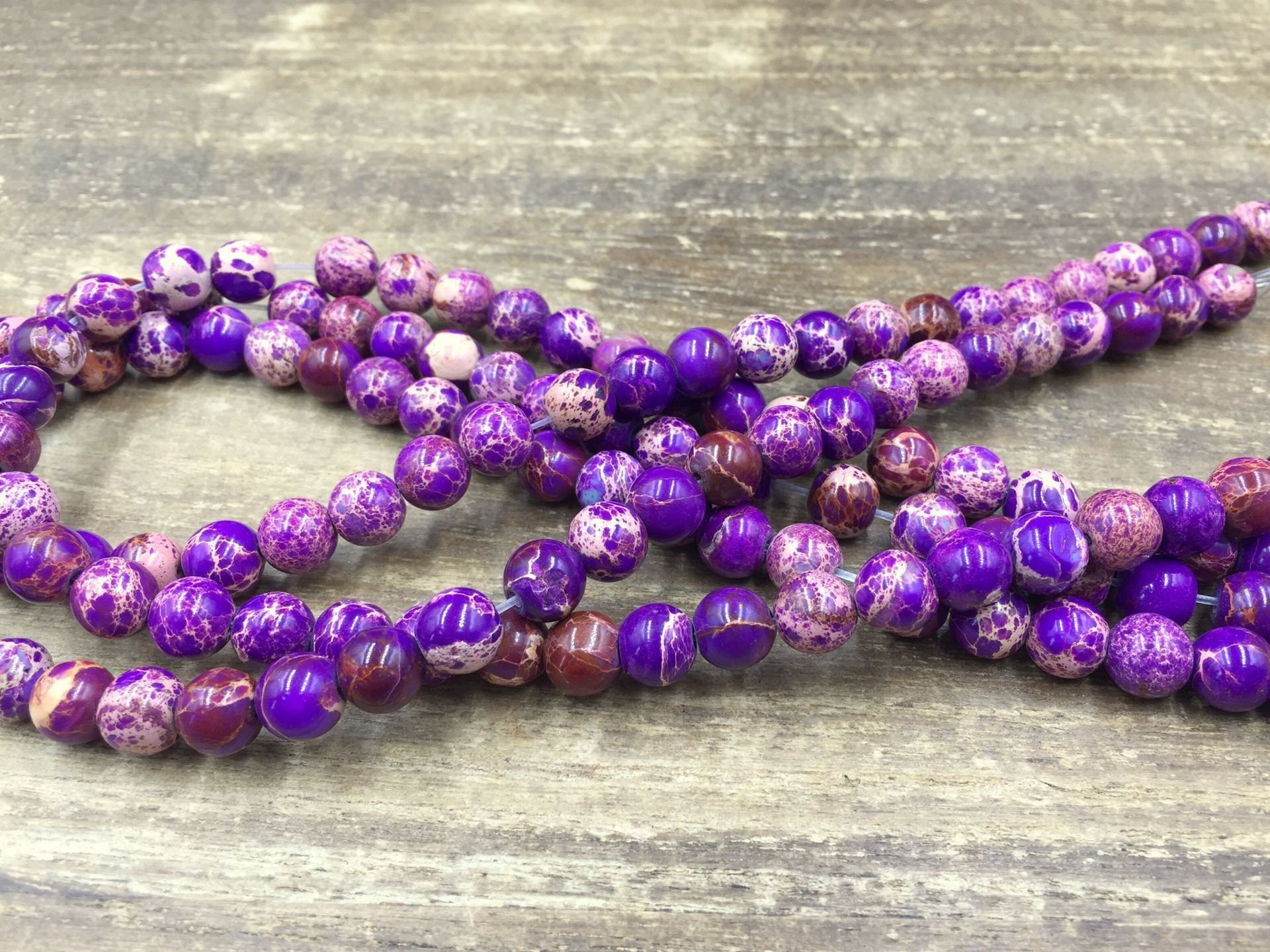 Purple Jasper Beads Purple Imperial Jasper Round Beads | Etsy