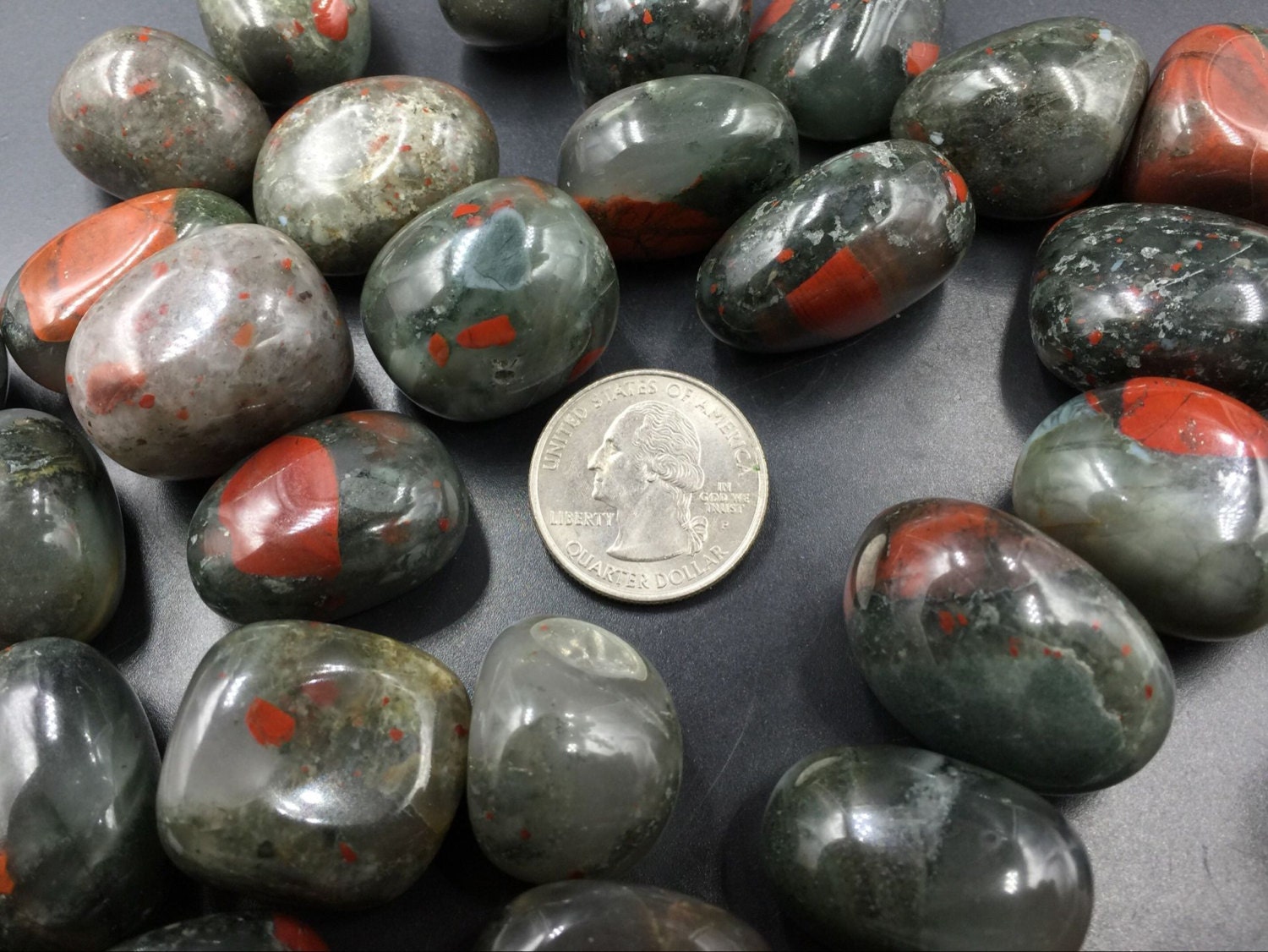 Bloodstone Tumbled Stone Polished Heliotrope Stone Tumble | Etsy