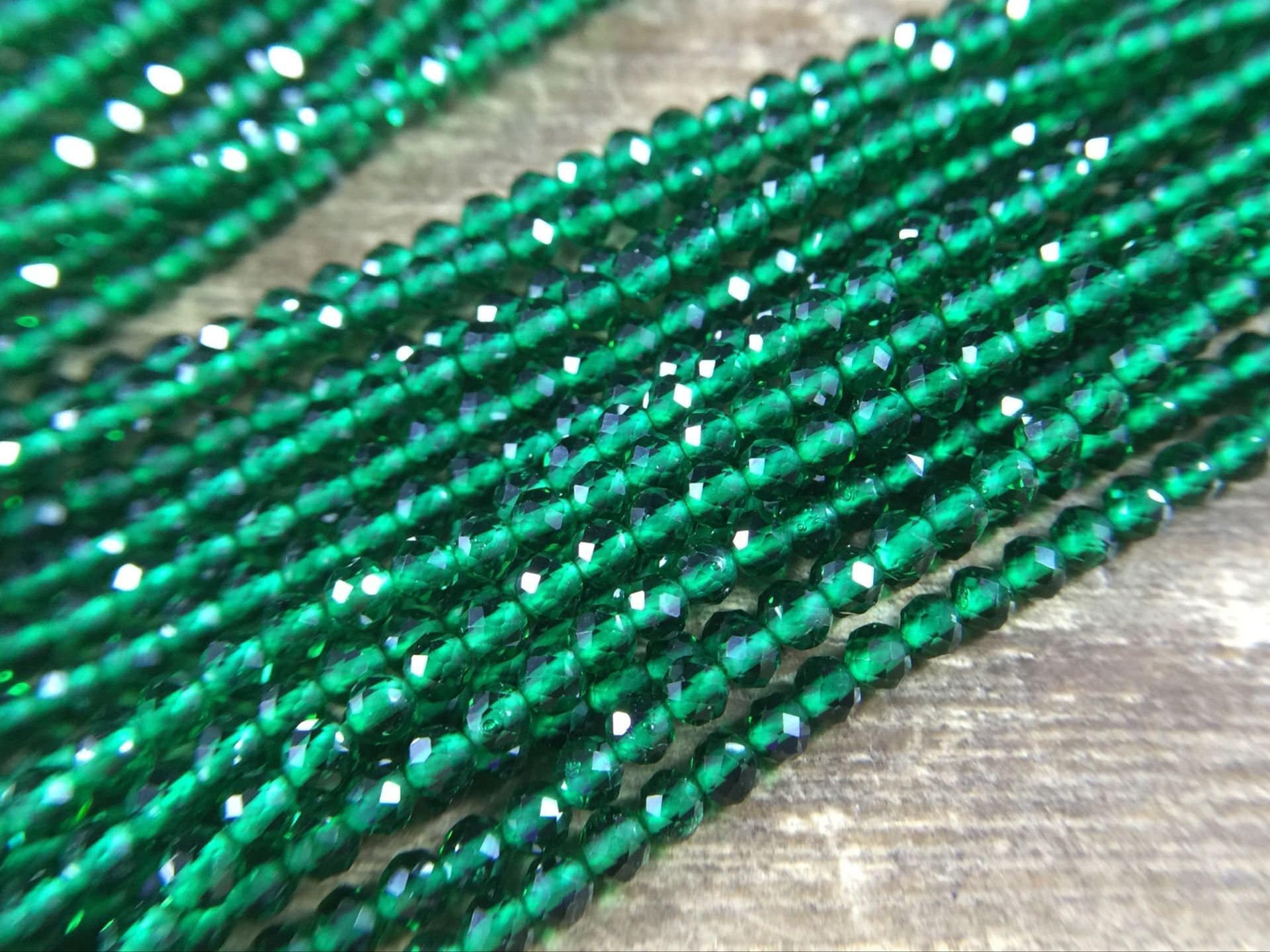 2mm Faceted Emerald Beads Micro Faceted Round Emerald Beads | Etsy