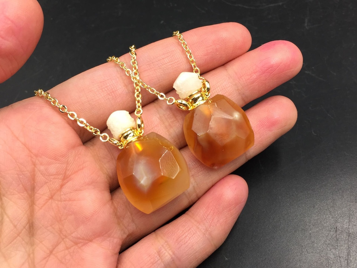 Faceted Agate Perfume Bottle Essential Oil Diffuser Bottle - Etsy