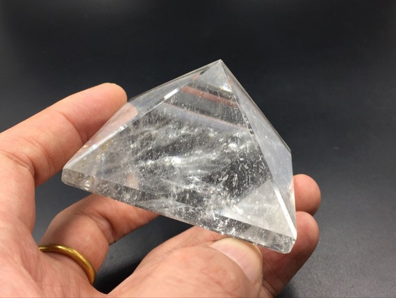 Clear Quartz Pyramid Crystal Pyramid Crystal Decor Therapy - Etsy