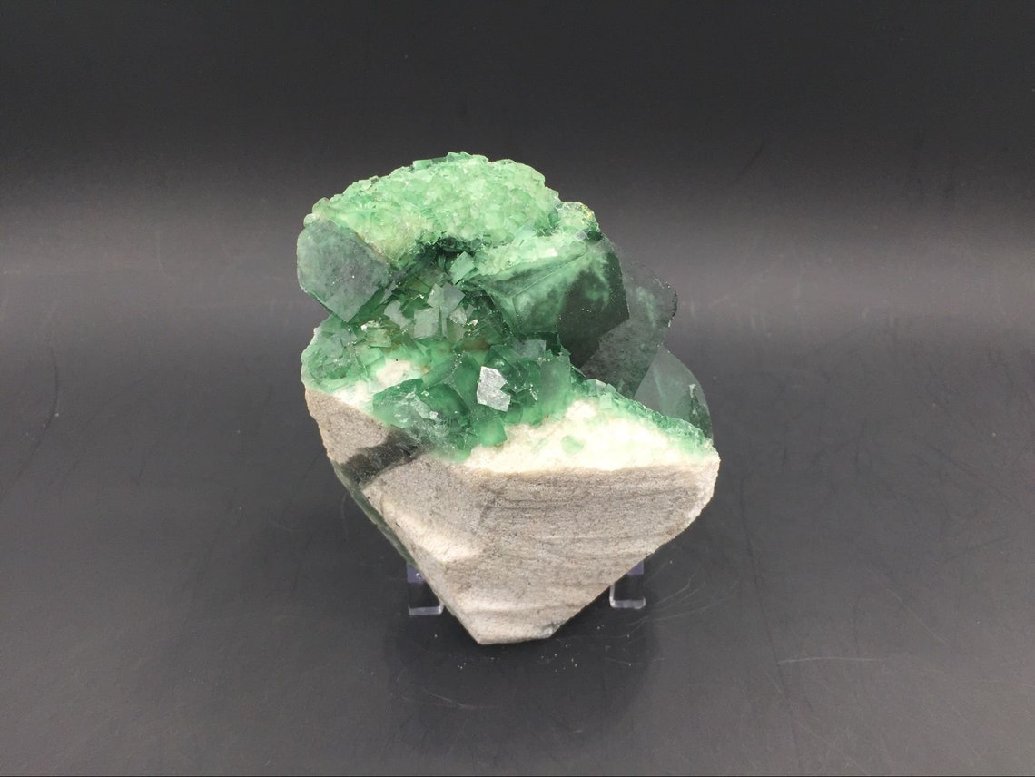 Large Green Fluorite Cluster Fluorite Cubes Raw Cubic Fluorite | Etsy